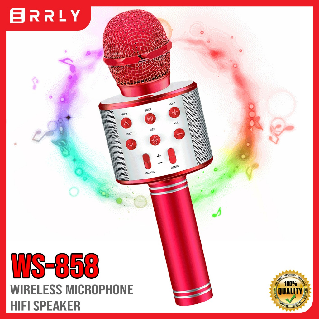 Jual Mic Bluetooth Karaoke WS-858 Smule Wireless Karoke Microphone Karaoke Mikrofon 858 Mic ...