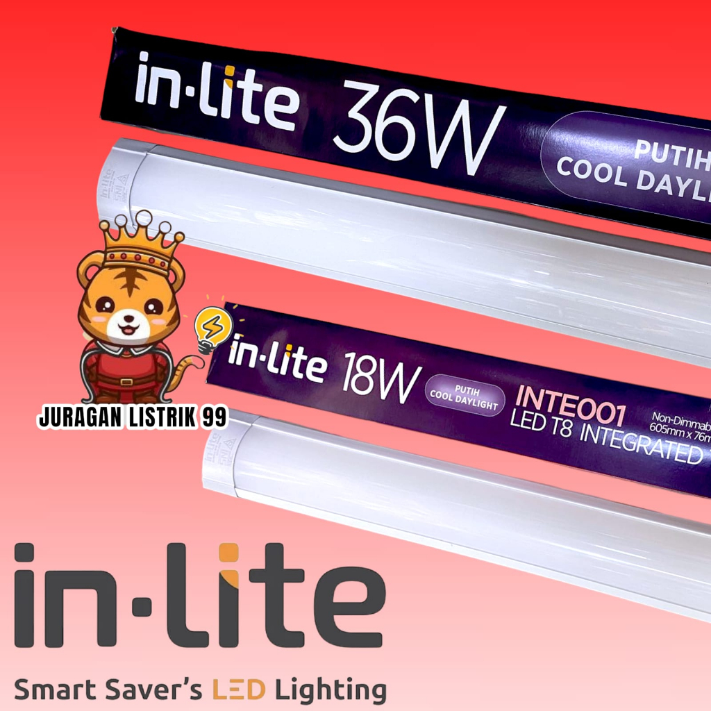 Jual INLITE - LAMPU LED T8 INLITE INTEGRATED TUBE INTE001 18W 36W / 60CM 120CM (PILIH VARIAN) IN ...