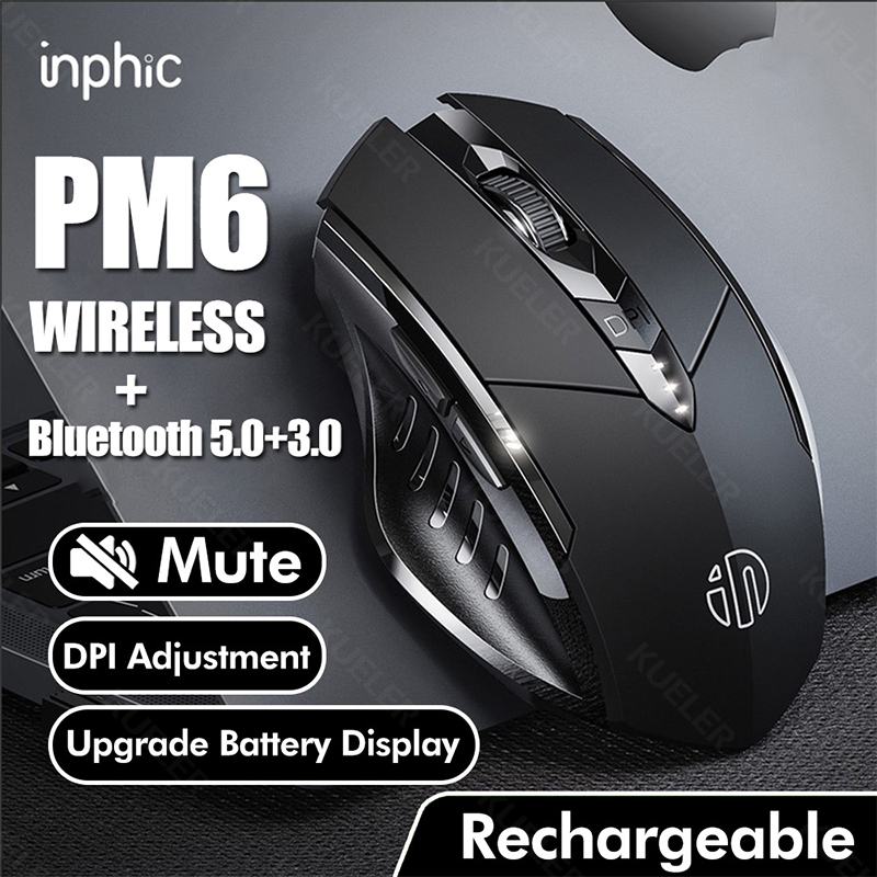 Jual Mouse Wireless Rechargeable 2.4G INPHIC PM-6 Office Mute Mouse ...
