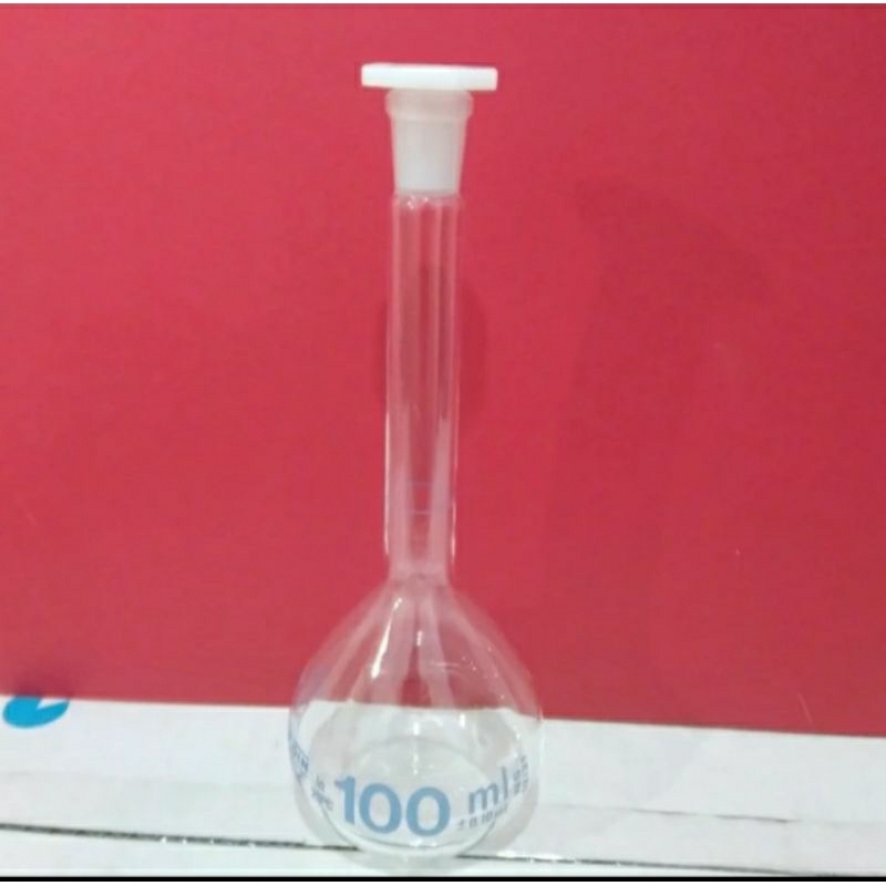 Jual Labu Ukur 100ml. Plastik Stopper. Volumetric Flask with PP stopper 100ml. | Shopee Indonesia