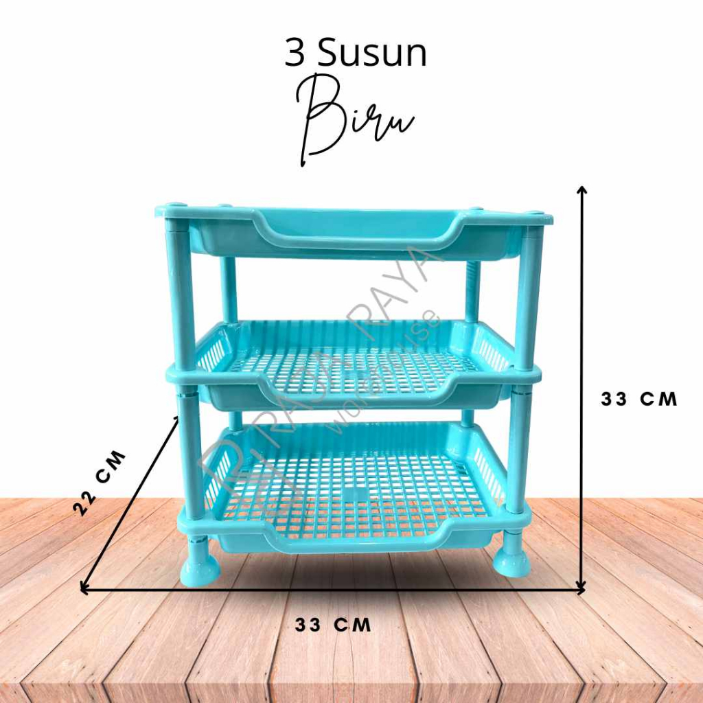 Jual Rak Segi Empat Serbaguna 3 susun plastik 3 tingkat Rack Tempat ...