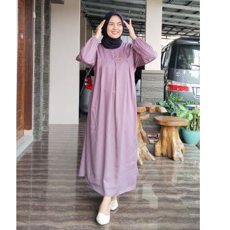 Jual Midi Dress Polos Dewasa Rayon Twill Premium Terbaru Kekinian ...