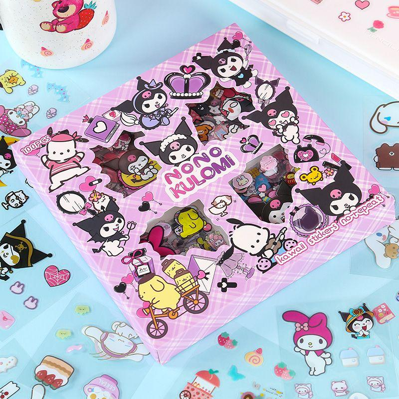 Jual Stiker Sticker Momo Nono & CICI SANRIO Kuromi Small Box ISI 100 ...