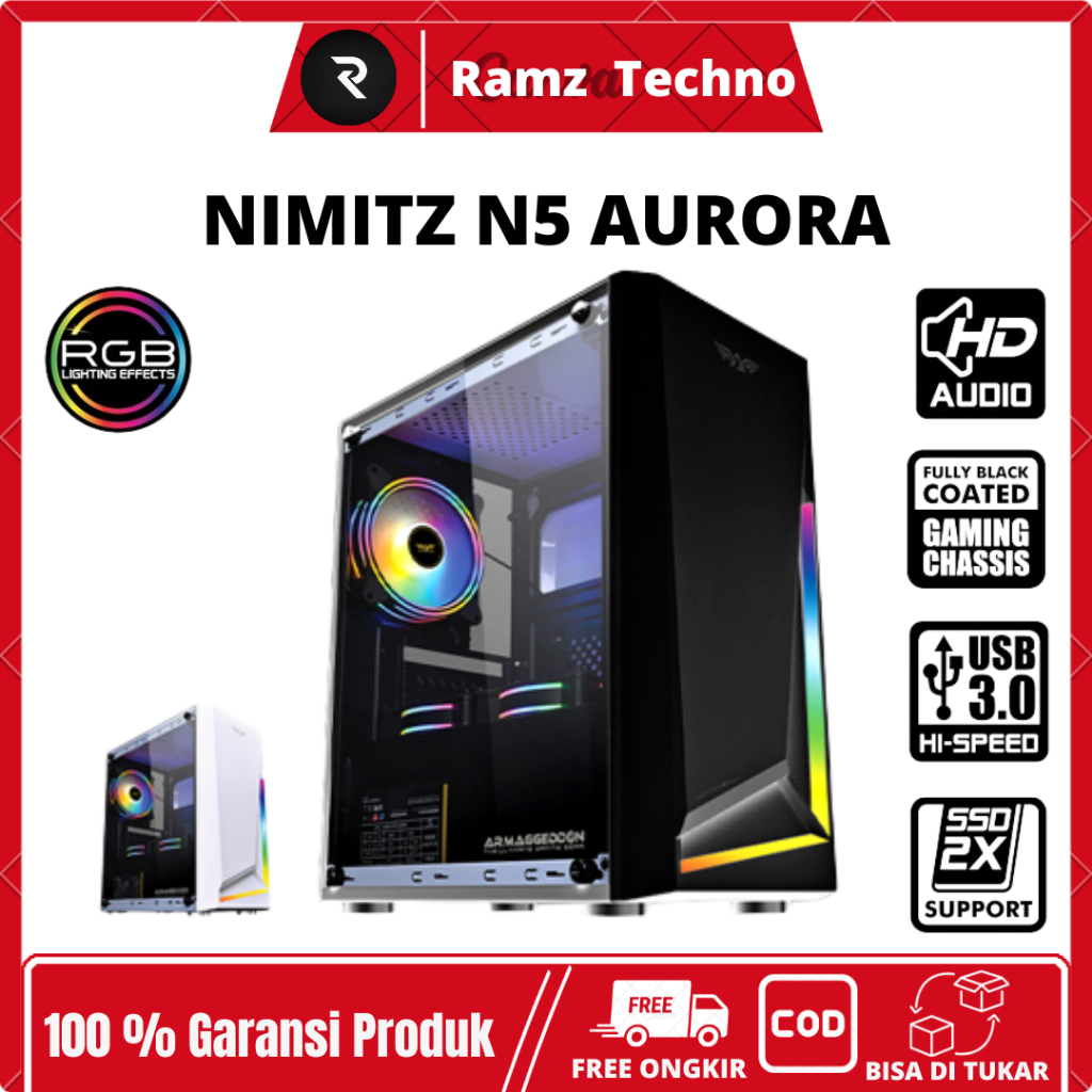 Jual Case Armaggeddon Nimitz N5 Aurora Micro ATX Gaming PC Case Garansi ...