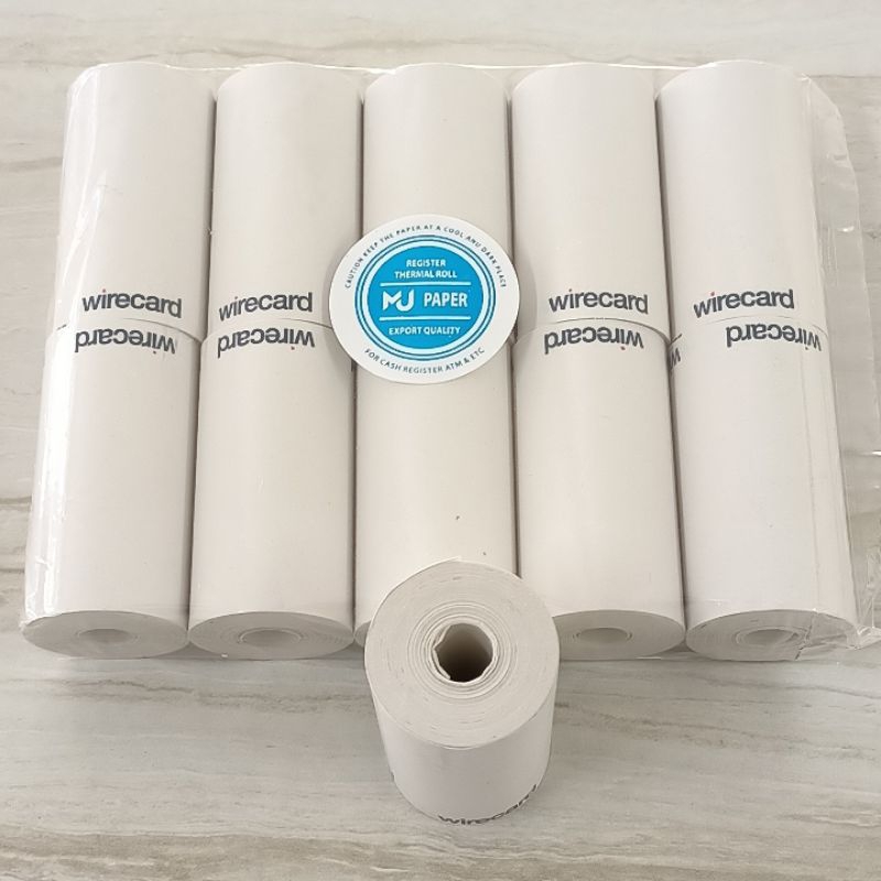Jual Kertas Thermal EDC Logo Wirecard 58X30/57X30mm Paket 10 Roll/1 ...