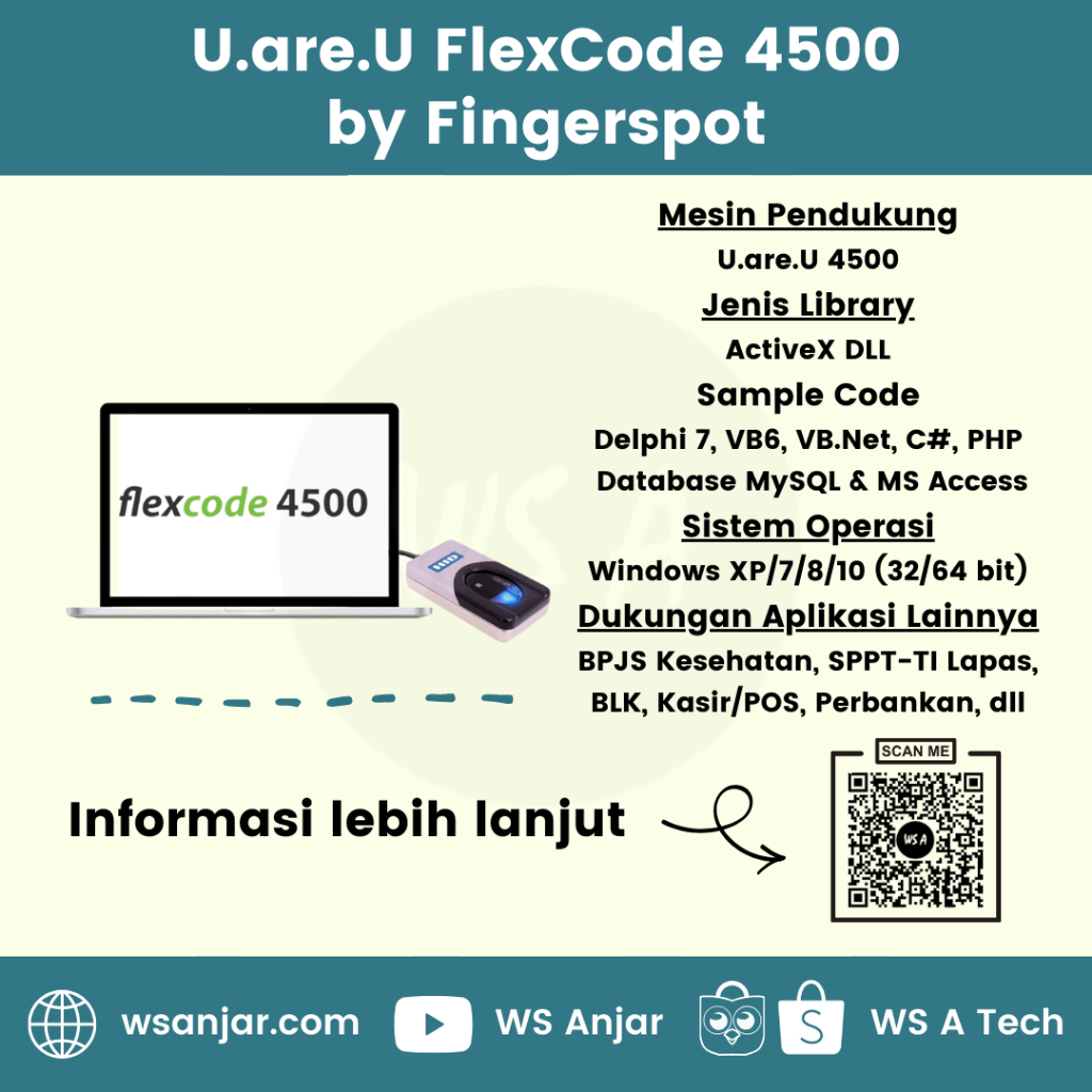 Jual U.are.U / FlexCode SDK 4500 HID / DigitalPersona - Sensor Sidik Jari Untuk Aplikasi Kasir ...