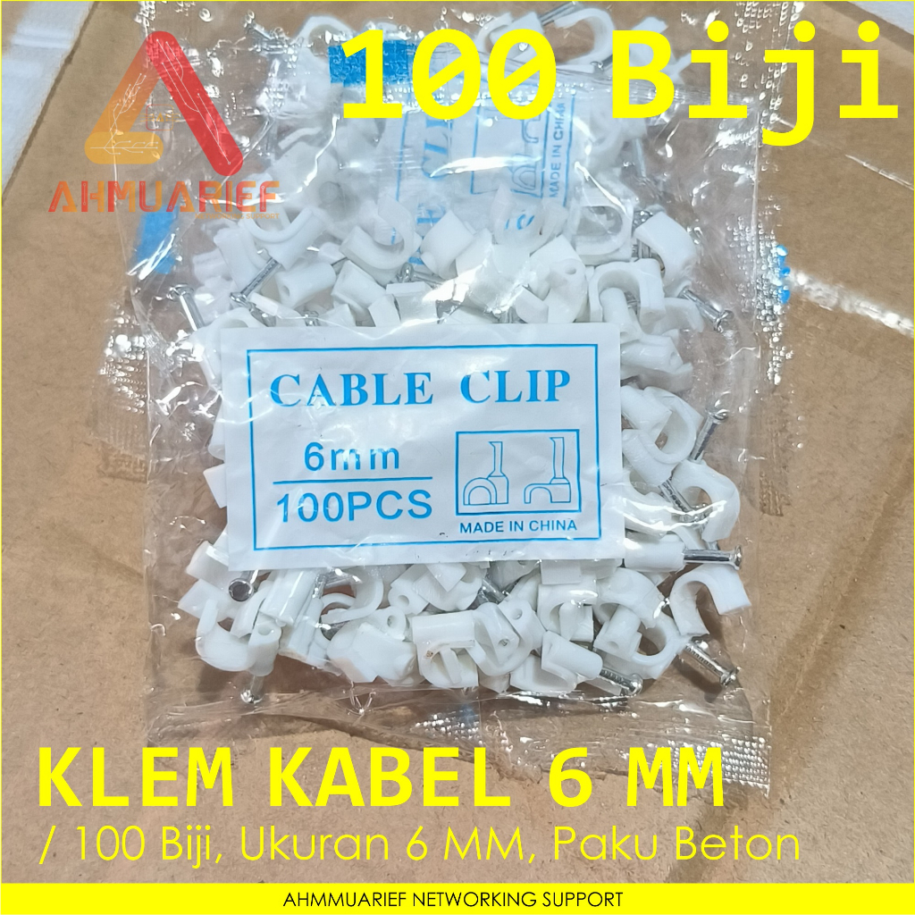 Jual ISI 100 PCS - KLEM KABEL KLIP KABEL ROUND CABLE CLIP PAKU BETON ...