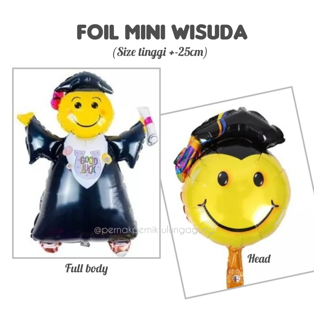 Jual Balon Foil Wisuda Besar dan Mini - Balon Sarjana Dekorasi Acara ...