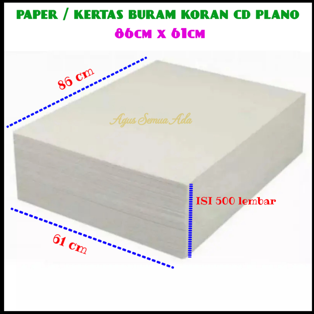 Jual Paper / Kertas Buram Koran CD Plano Ukuran 86cm x 61cm Baru ...