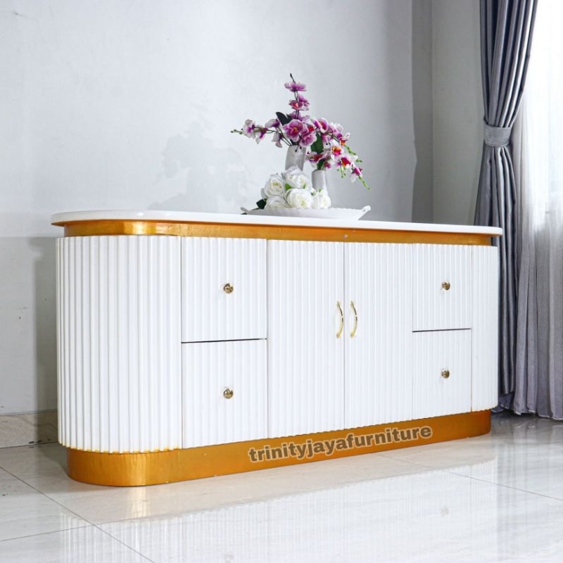 Jual Bufet Pendek Oval Meja Diswar Bahan Teck Duco/trinityjayafurniture ...