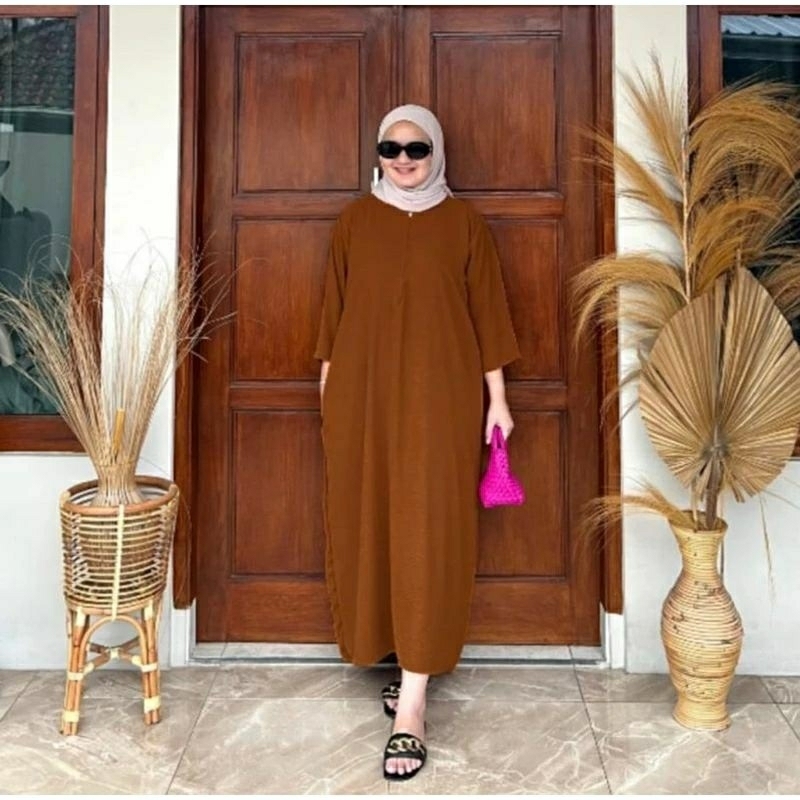Jual GAMIS DASTER VIRAL TANGAN 3/4 CRINKLE TERBARU | Shopee Indonesia