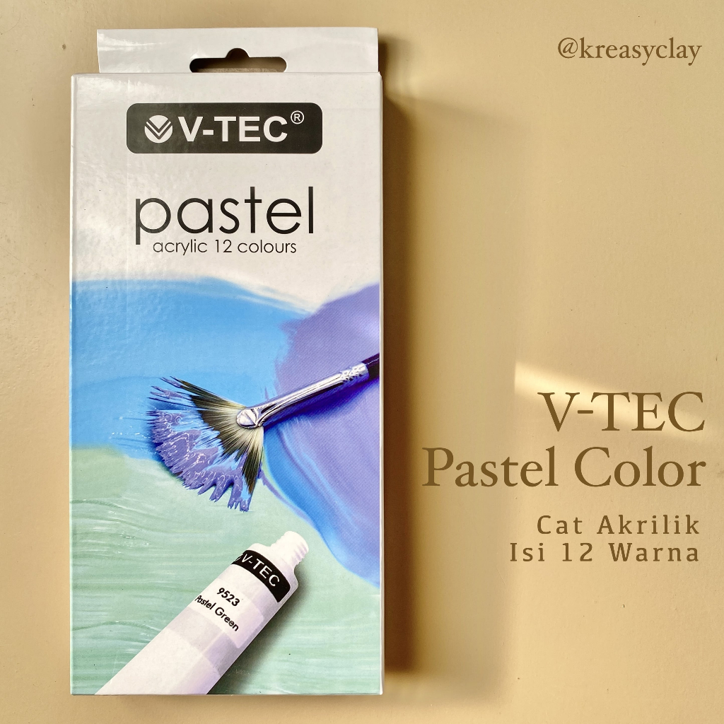 Jual V-TEC Pastel Acrylic Color - Cat Akrilik Warna Pastel - Cat Lukis ...