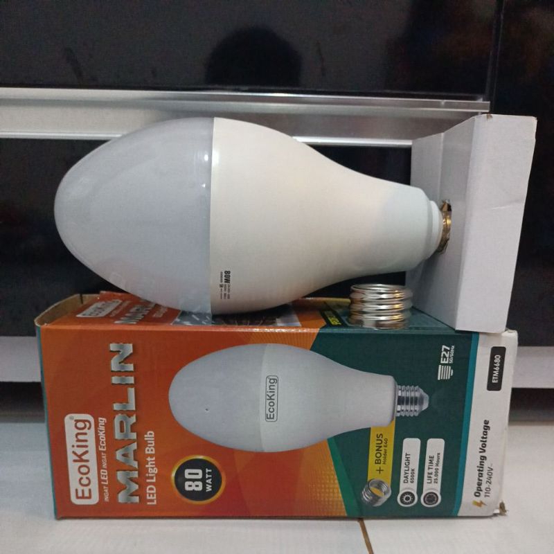 Jual Lampu jalan 80w LED Bulb marlin ecoking 80 Watt E27 dan E40 ...