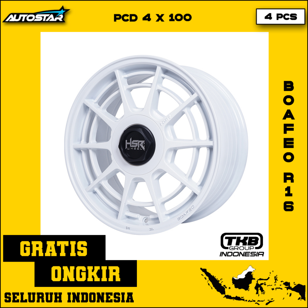 Jual Pelek Racing Warna Putih JDM Look Ring 16 Bisa Untuk Mobil Hyundai Avega, i10, i20, Grand ...