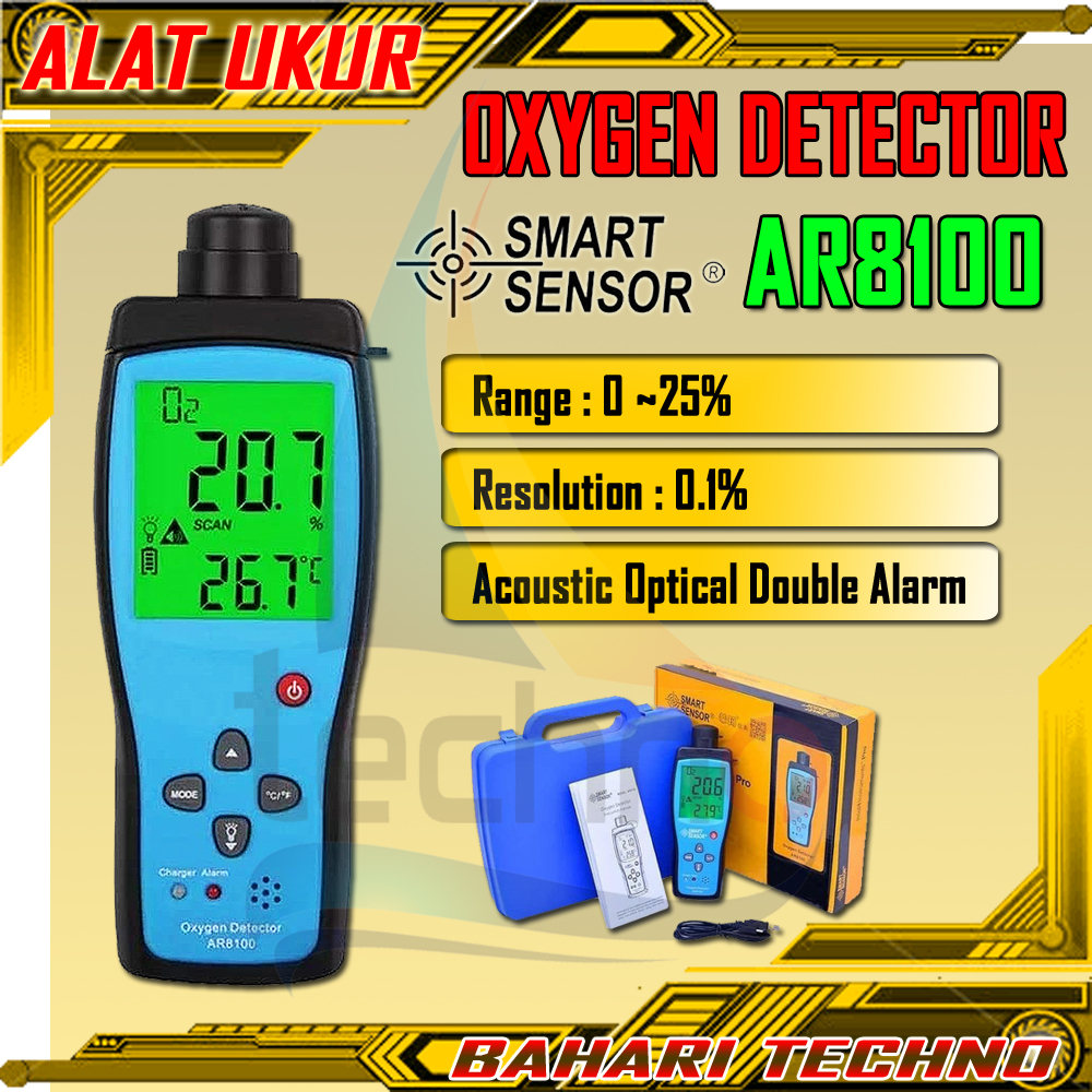 Jual OKSIGEN Detector AR-8100 Smart Sensor AR8100 Handheld O2 Oxygen ...