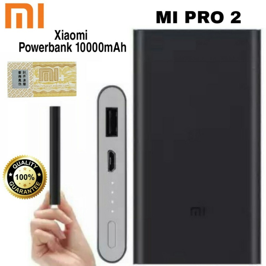 Jual PowerBank Xiaomi 10000mAh ORIGINAL Power Bank Mi Pro 2 10000 mAh ...