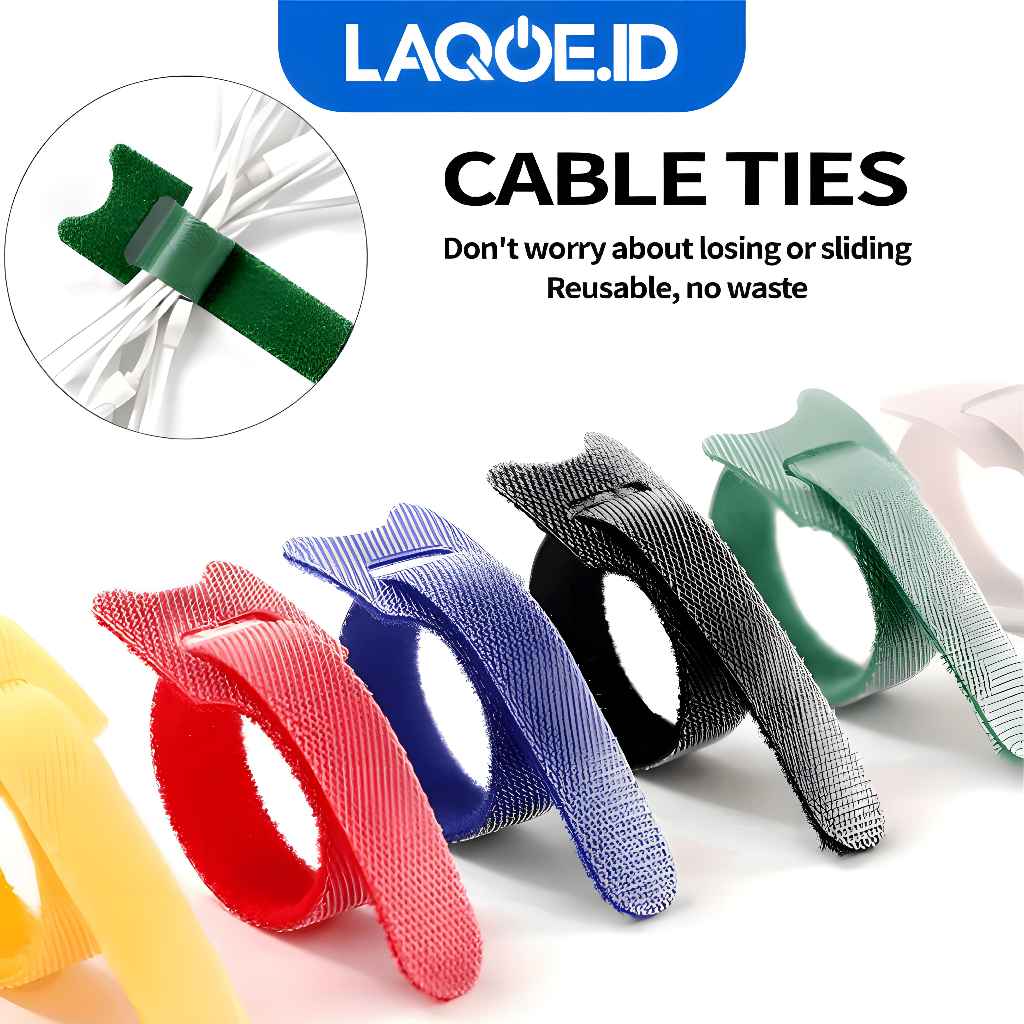 Jual Pengikat Kabel Nilon USB Organizer Hook Clip Strap Cable ...