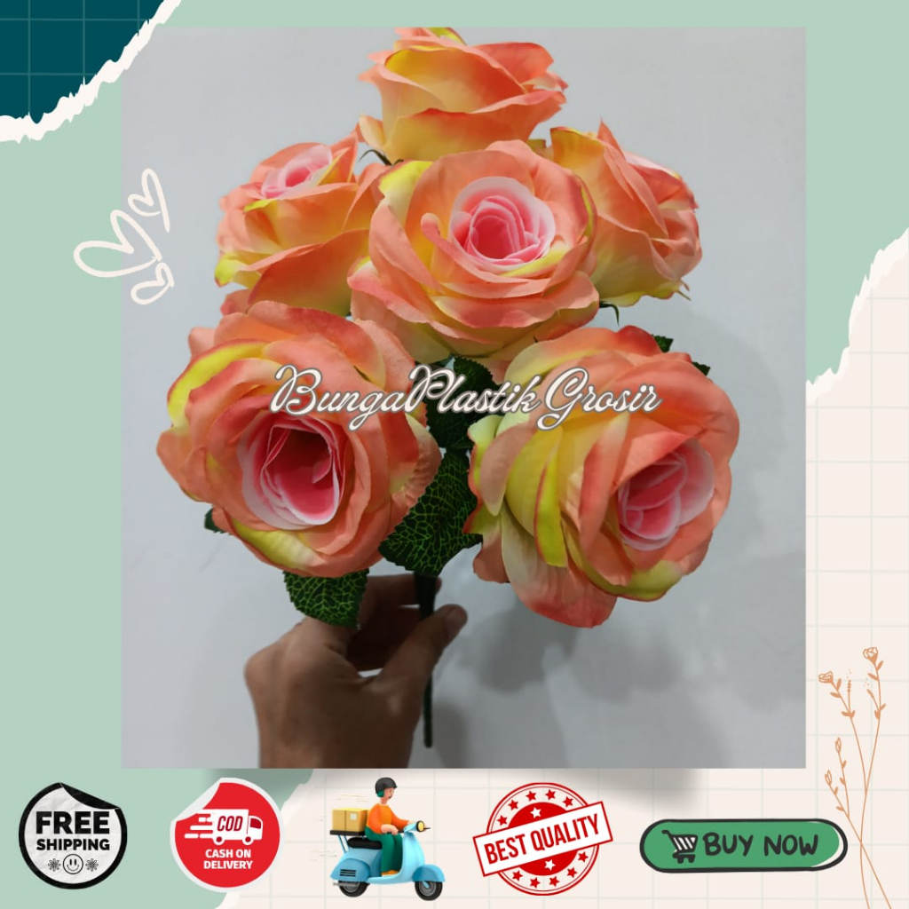 Jual Bunga Mawar Rose Jepang Cabang 6 / Ecer RJ6 | Shopee Indonesia
