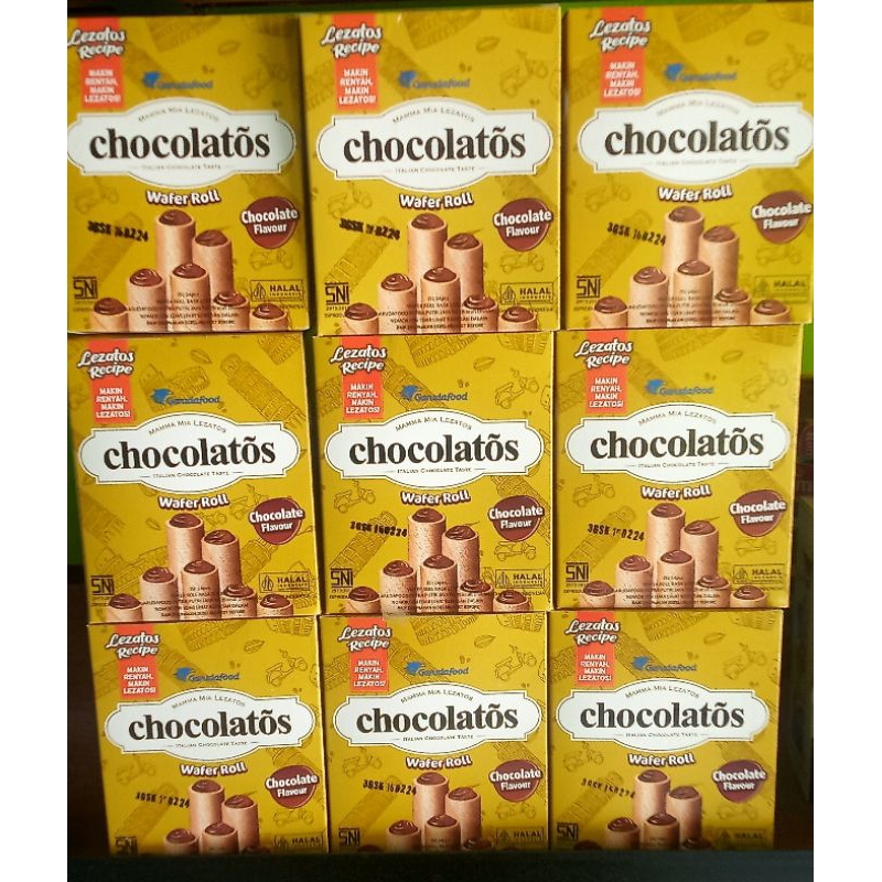 Jual Chocolatos wafer roll 1 box isi 24 pcs(packing kardus) | Shopee ...