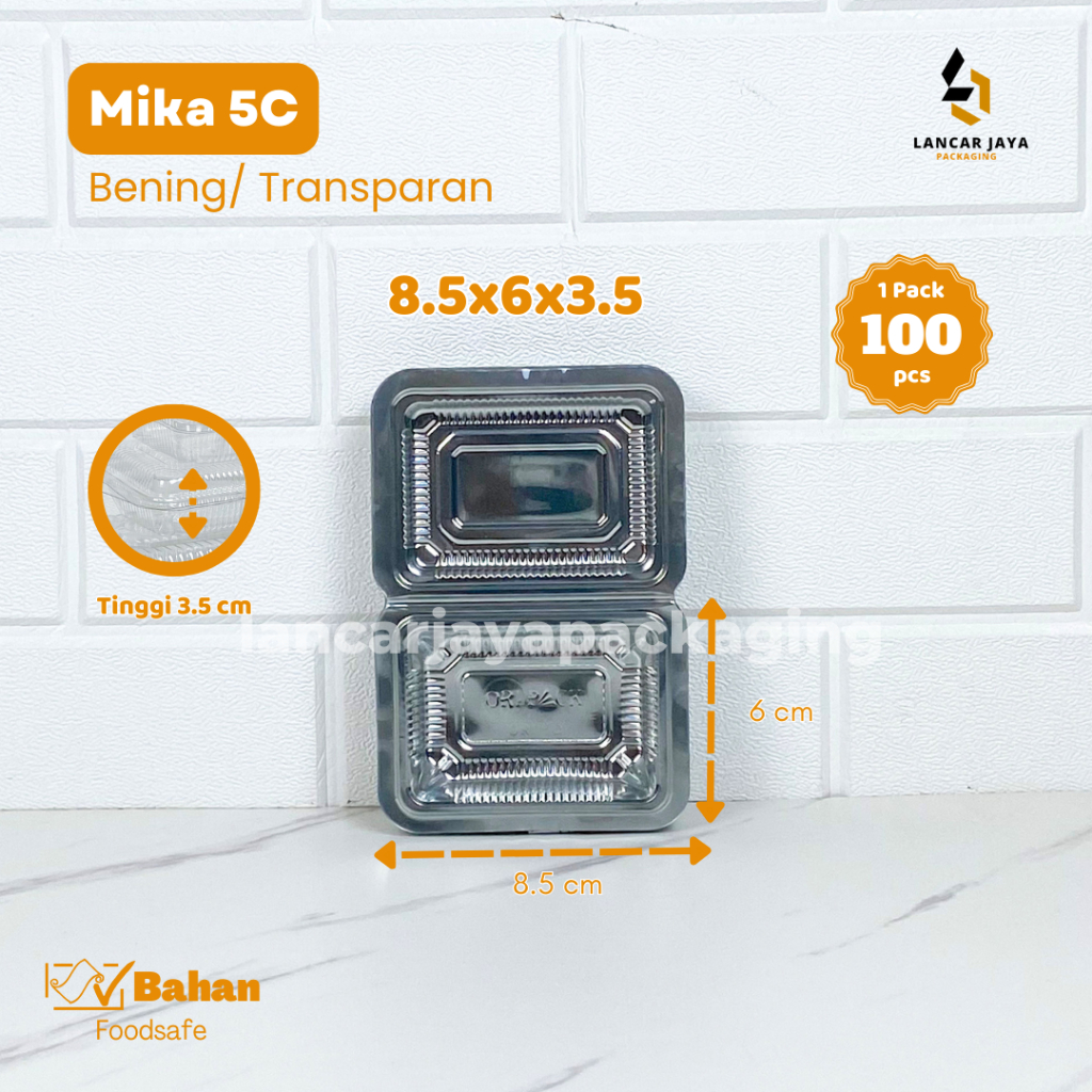 Jual [100 PCS] Mika Bening Transparan Ori 3C 4C 5C Foodgrade Tempat ...