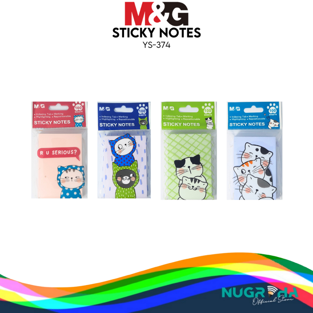 Jual MEMO STICK NOTE STICKY NOTES PASTEL M&G YS374 3X2 INCH | Shopee ...