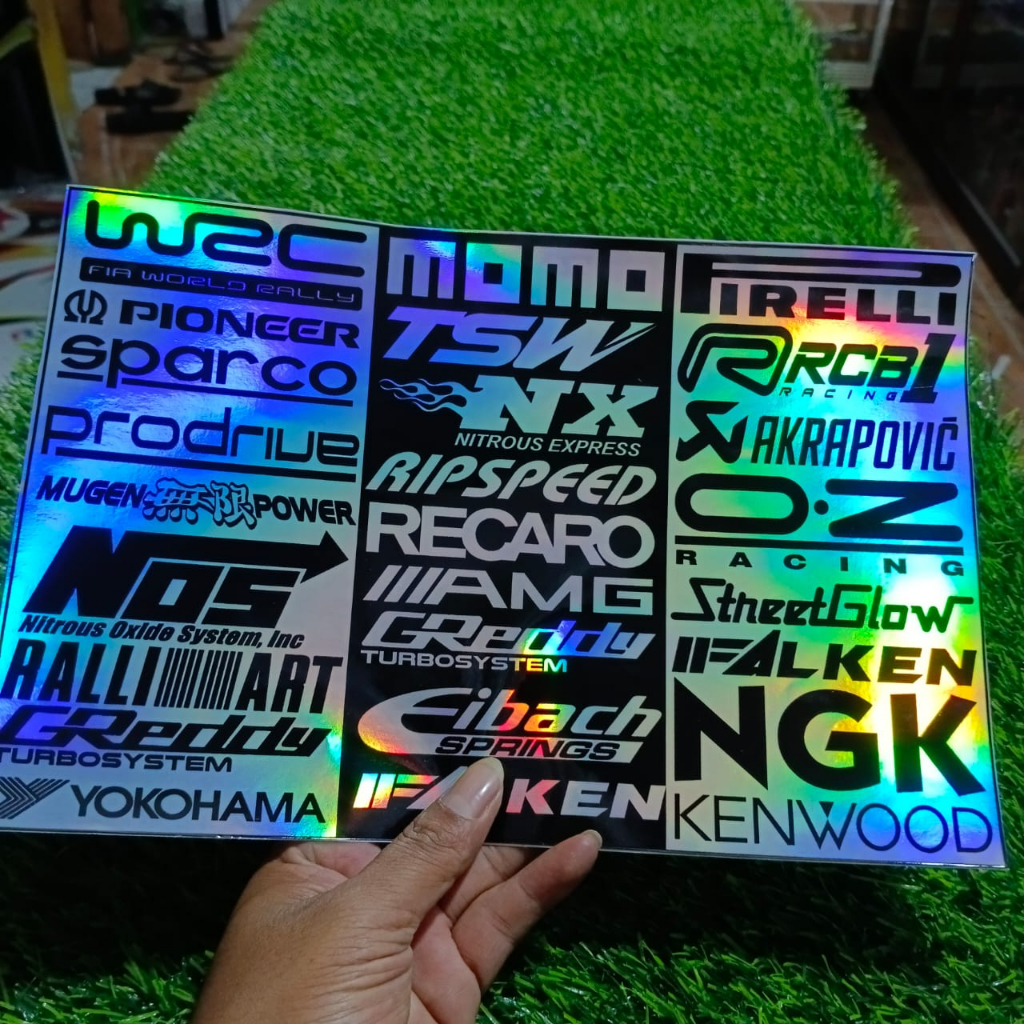 Jual Sticker Pack Racing Hologram Stiker Motor harga perlembar | Shopee ...