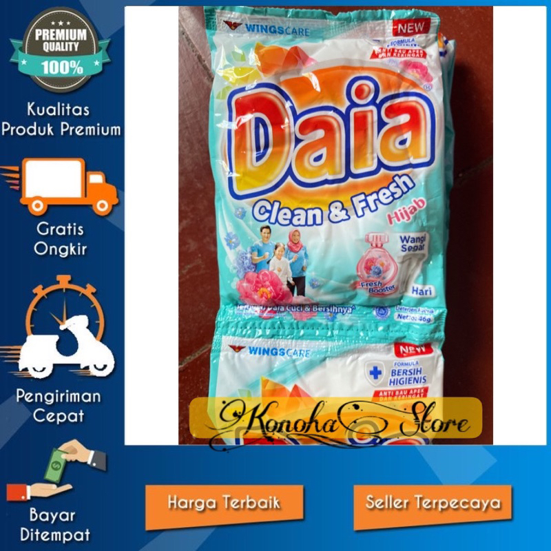 Jual Daia Deterjen Bubuk Clean & Fresh Hijab Sachet 46gr 1 Renceng ...