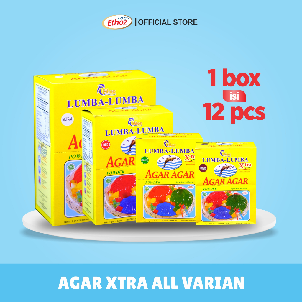 Jual ETHOZ LUMBA-LUMBA Xtra Agar Jelly powder / tepung Agar extra Jeli ...