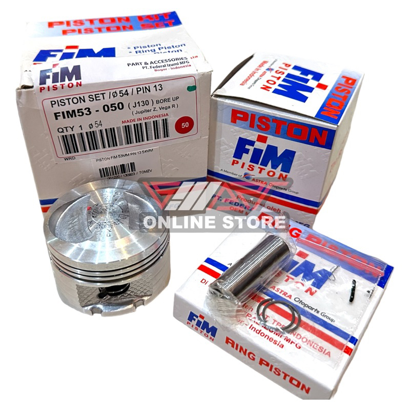 Jual PISTON FIM 53 PIN 13 54MM JUPITER Z / VEGA BORE UP | Shopee Indonesia