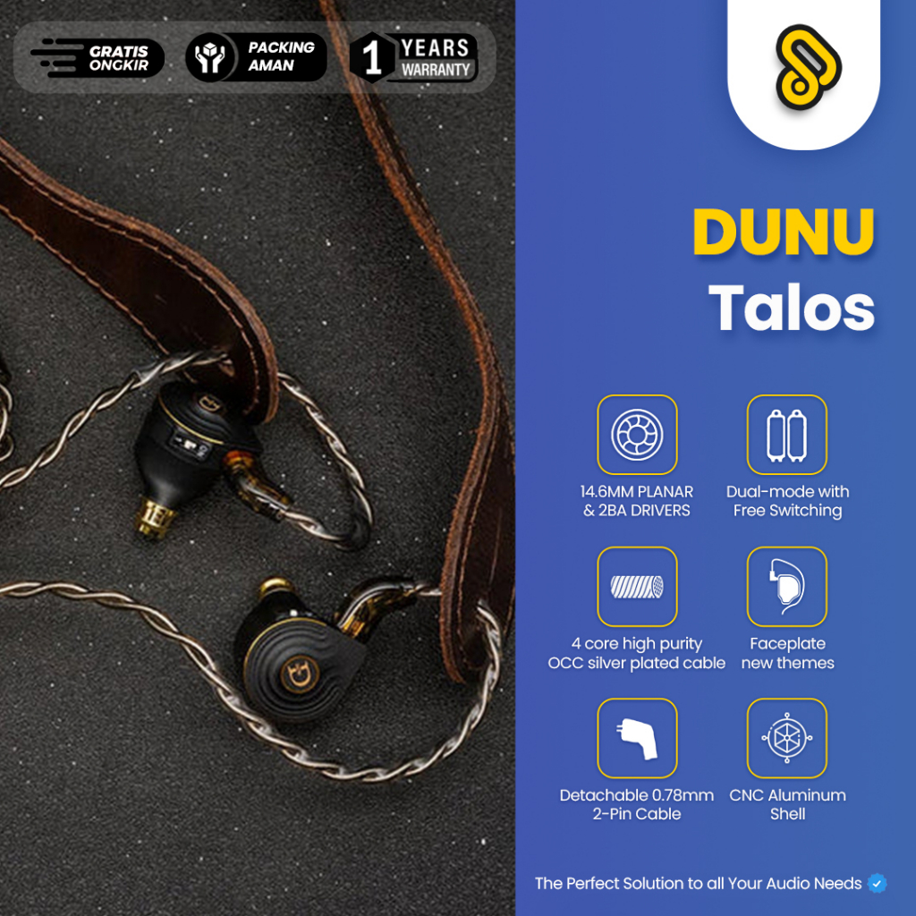 Jual DUNU TALOS Planar+2BA Hybrid Drivers Tuning Switch 2pin In-ear IEM ...