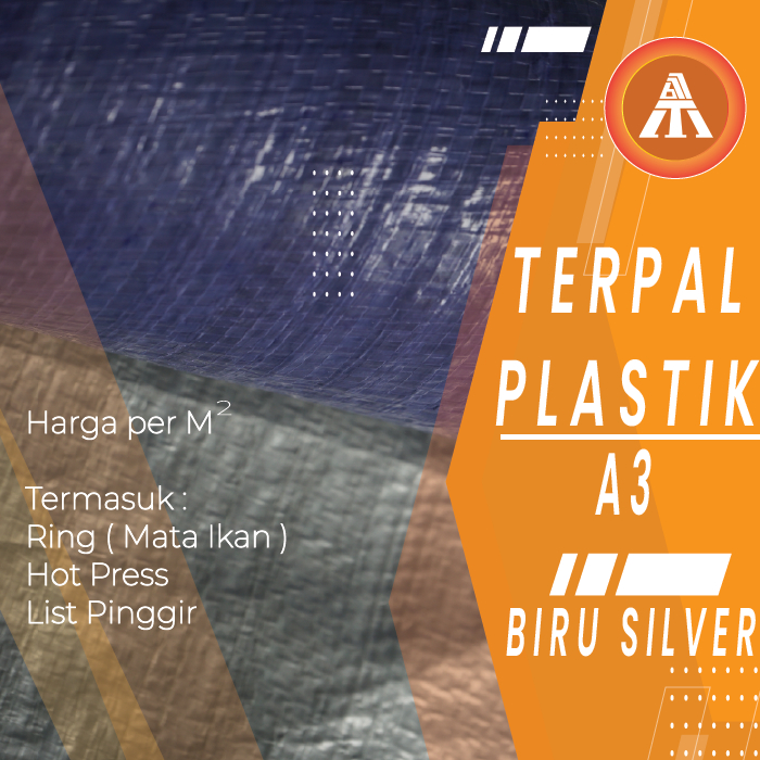 Jual Terpal PLASTIK A3 BIRU SILVER DAN BRU ORANGE | Shopee Indonesia