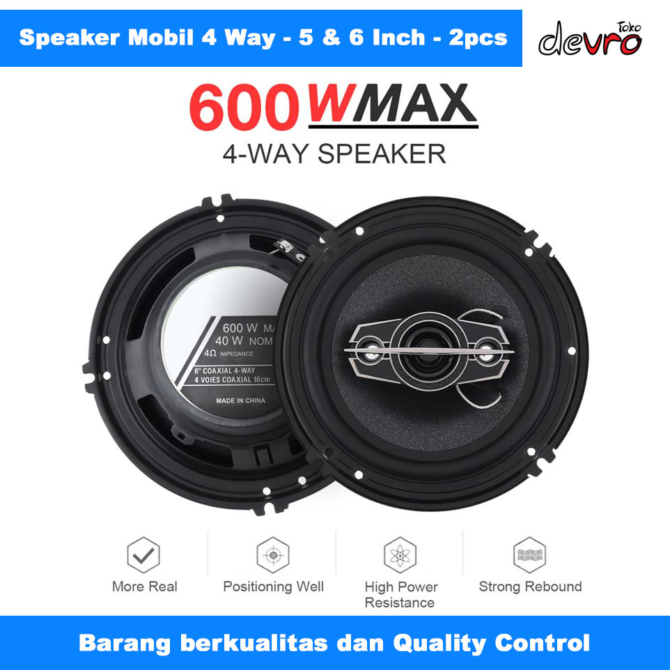 Jual Speaker Coaxial 4 Way - Speaker Mobil HiFi 4 Way - 5 Inch 400W - 6 ...