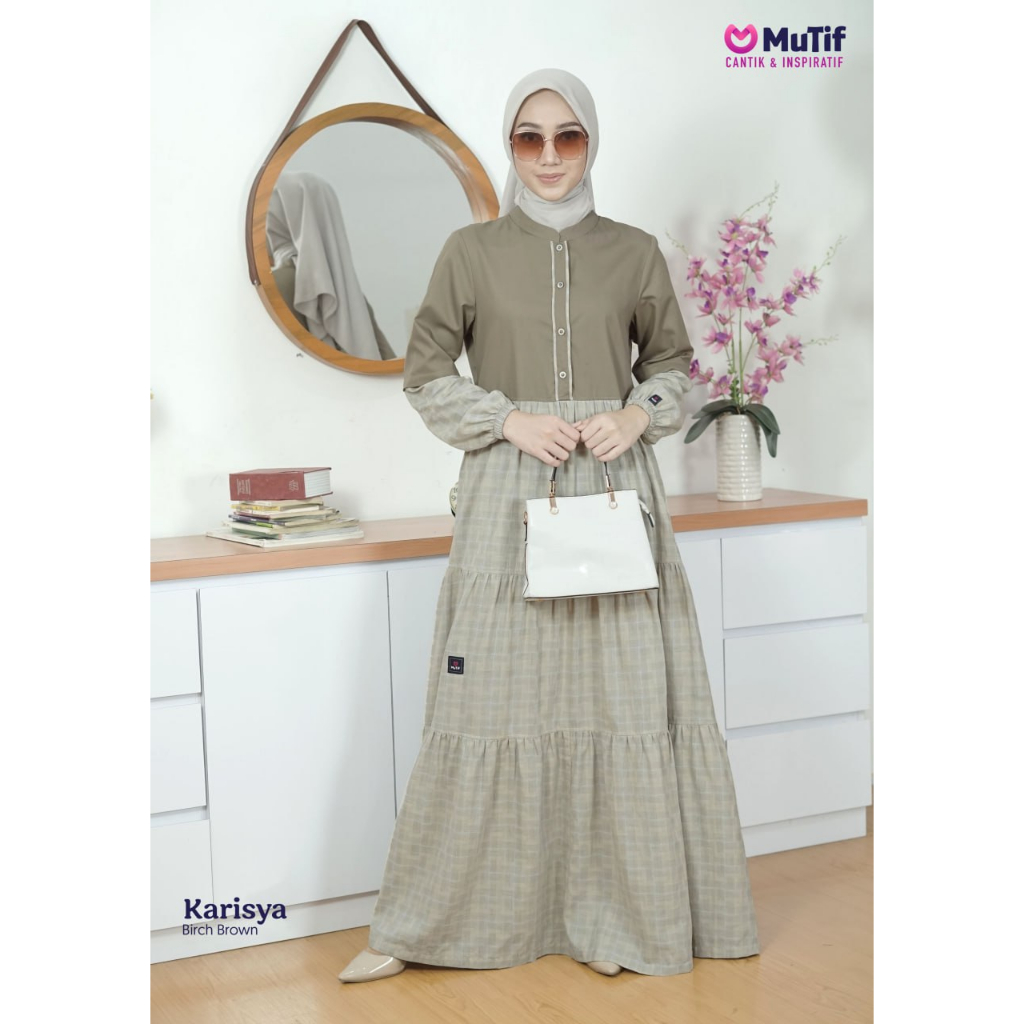 Jual MuTif 100% ORI | Karisya Birch Brown - Ginger Snap | Gamis Syar'i ...