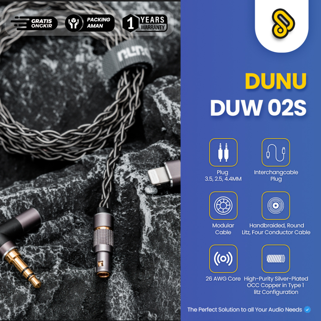 Jual DUNU DUW-02S/DUW02S High-purity Silver-plated OCC Copper Litz wire ...