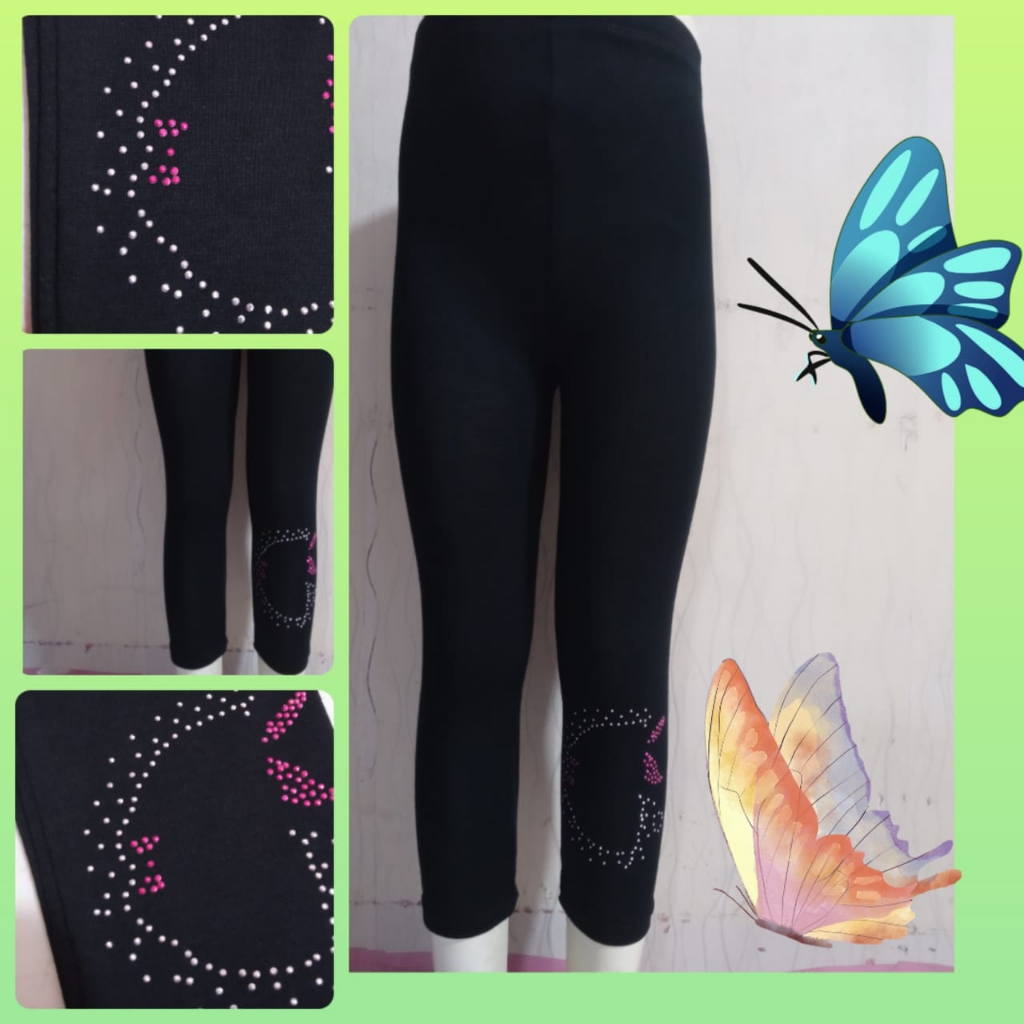 Jual Legging Anak Perempuan Hitam Motif Motek Spandek Premium 1-10 ...