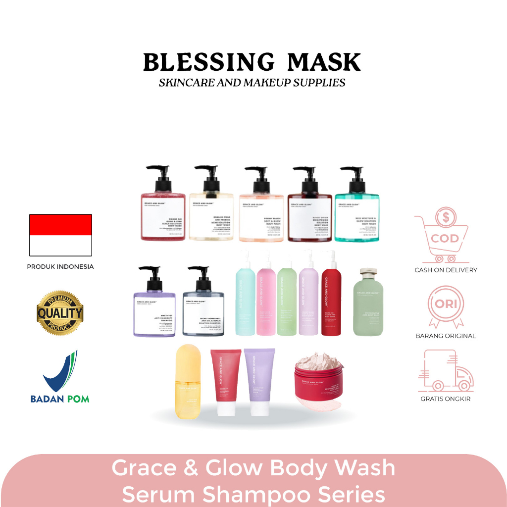 Jual Grace and Glow Series - Body Wash Serum Shampoo - Black Opium ...