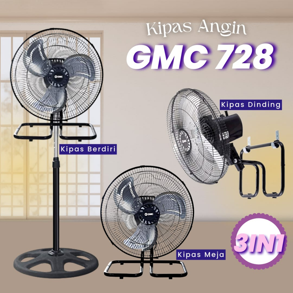 Jual NEW!!PROMO!!Kipas Angin GMC 728 3in1 18inch Kipas Besi Tornado ...