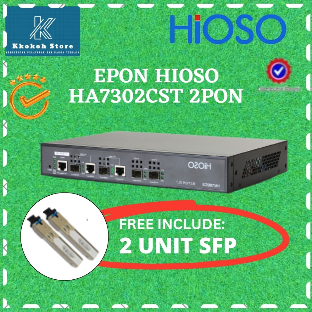 Jual OLT EPON HIOSO HA7302CST 2PON PORT FREE SFP PX20+++ 20 | Shopee ...
