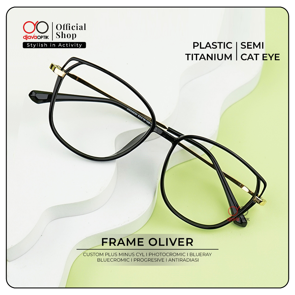 Jual DJAVA OPTIK - Frame Oliver - Kacamata Semi Cat Eye Plastik Lentur Lebar | Shopee Indonesia