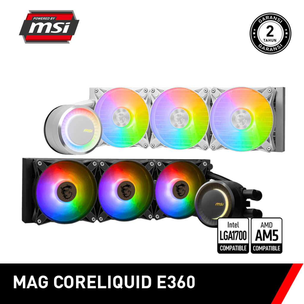 Jual MSI MAG Coreliquid E360 ARGB - Liquid CPU Cooler Fan 360mm | Shopee Indonesia