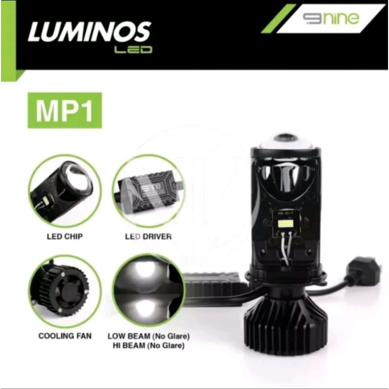 Jual LAMPU LED H4 MINI PROJECTOR MP1 9NINE LUMINOS ORIGINAL SUPER TERANG | Shopee Indonesia