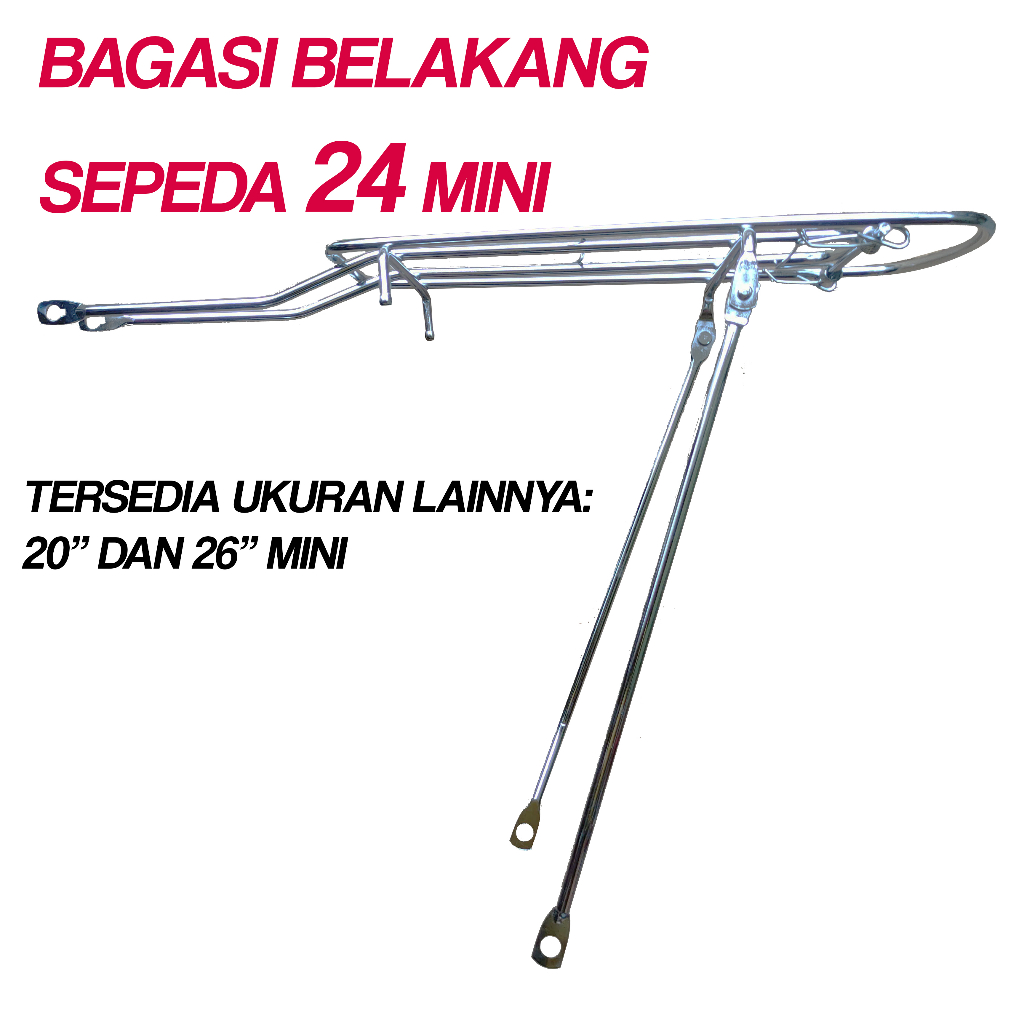Jual Bagasi Boncengan Belakang Sepeda 24 Mini Chrome Krom Besi RRT ...