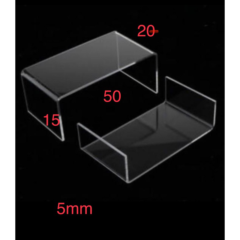 Jual acrylic stage action figure /riser pajangan balok U 5mm uk 50 x 20 ...