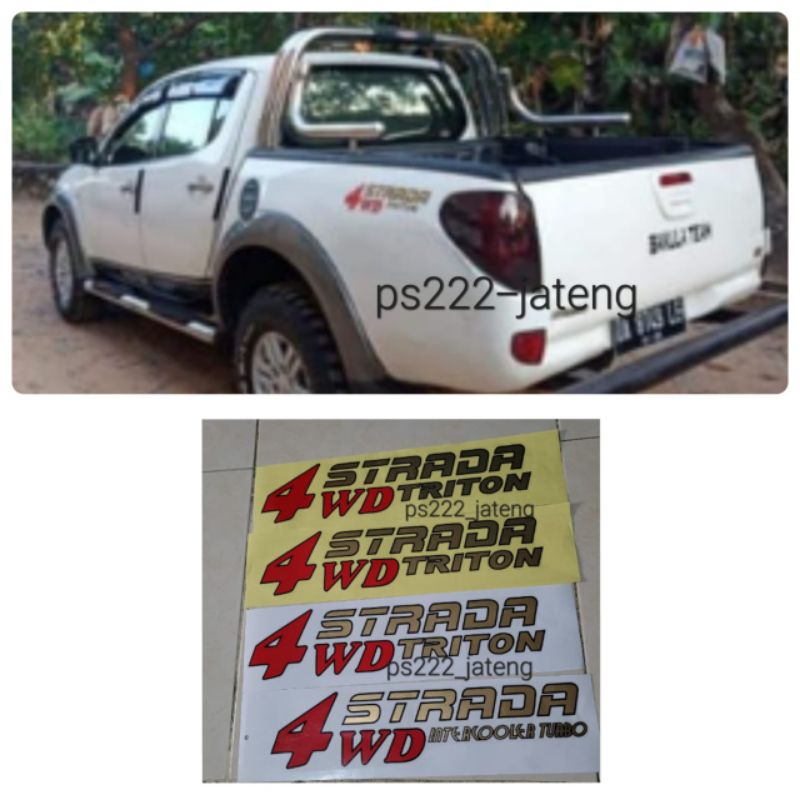 Jual Stiker sticker mitsubishi strada 4wd triton double cabin/ stiker ...