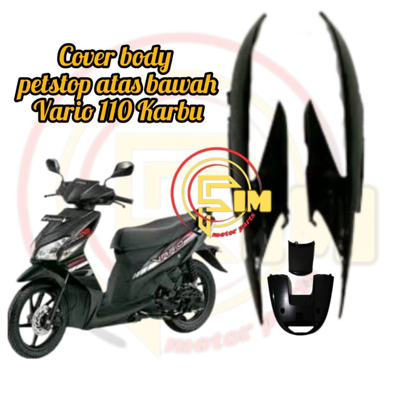 Jual Cover Body Belakang Kanan Kiri Honda Vario 110 Cw Karbu Hitam ...