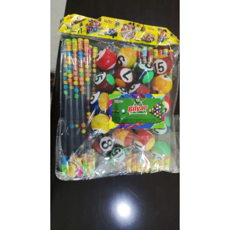 Jual Permen Cemilan Snack Bola Bilyard Bilyar Dorong Tongkat Mainan ...