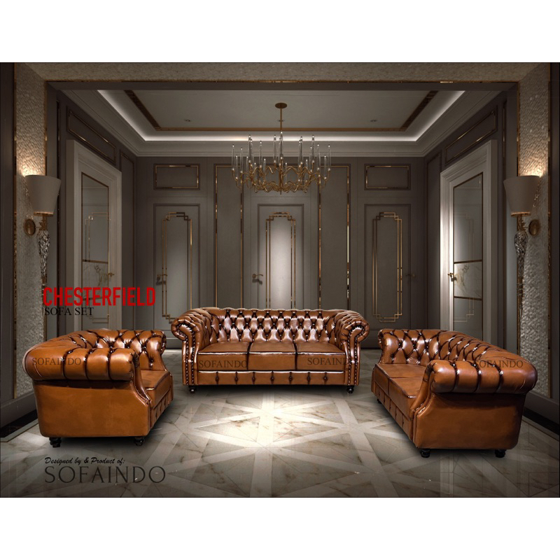 Jual Sofa Kancing Set - CHESTERFIELD ( Gambar Asli Bisa Tukar Warna dan ...