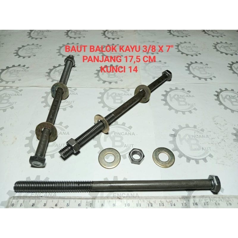 Jual BAUT PANJANG 3/8 X 7" / LONG BOLT / BAUT BALOK KAYU / BAUT BLANDAR ...