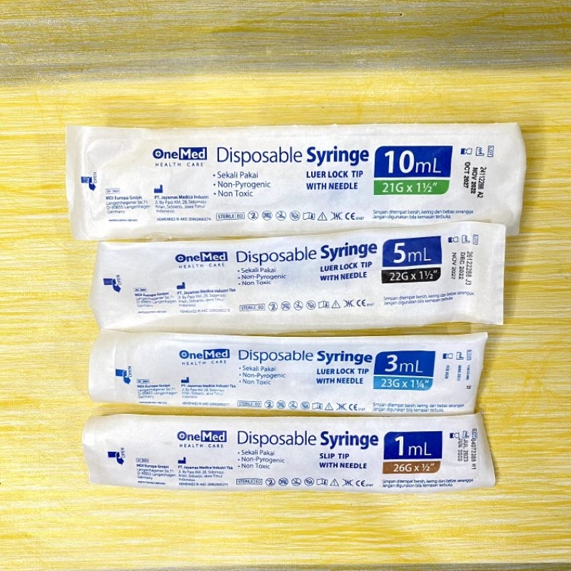 Jual Spuit / Syringe OneMed Berbagai Ukuran ( Harga Satuan ) | Shopee ...