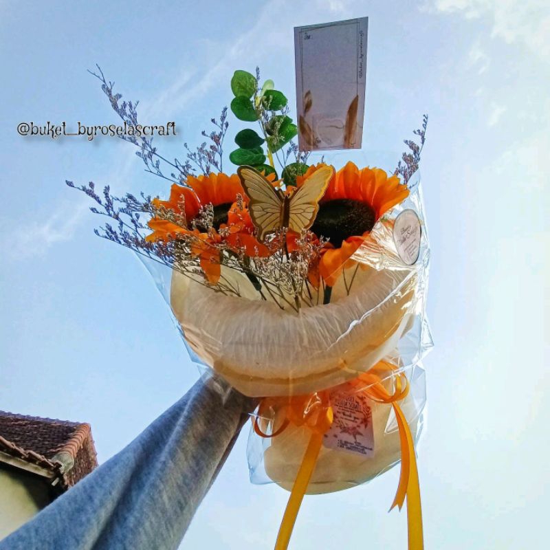 Jual ROUND BOUQUET ALA KOREA / SUN FLOWERS ARTIFICIAL BOUQUET / BUKET ...